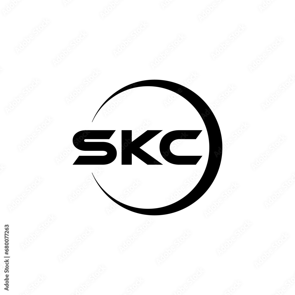 Vector de Stock SKC letter logo design with white background in ...