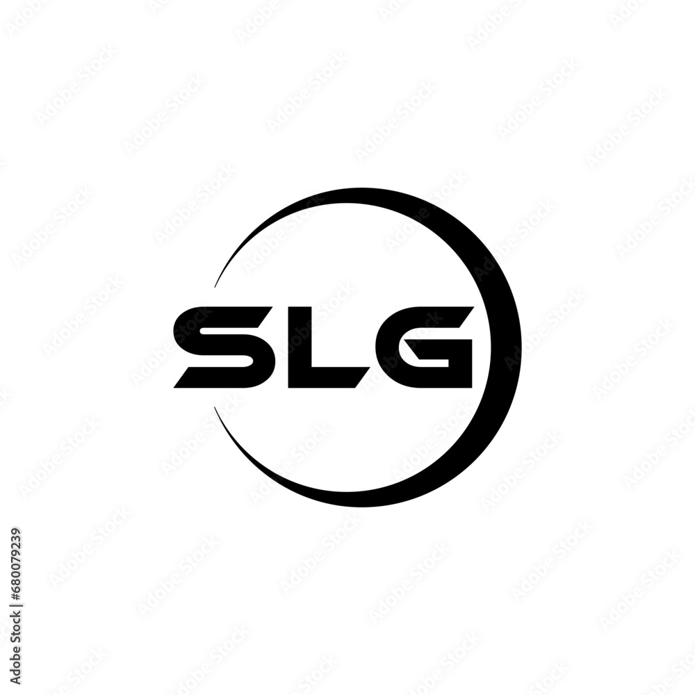 SLG letter logo design with white background in illustrator, cube logo ...