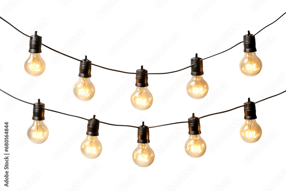 String lights on isolated with transparent concept Stock Illustration ...