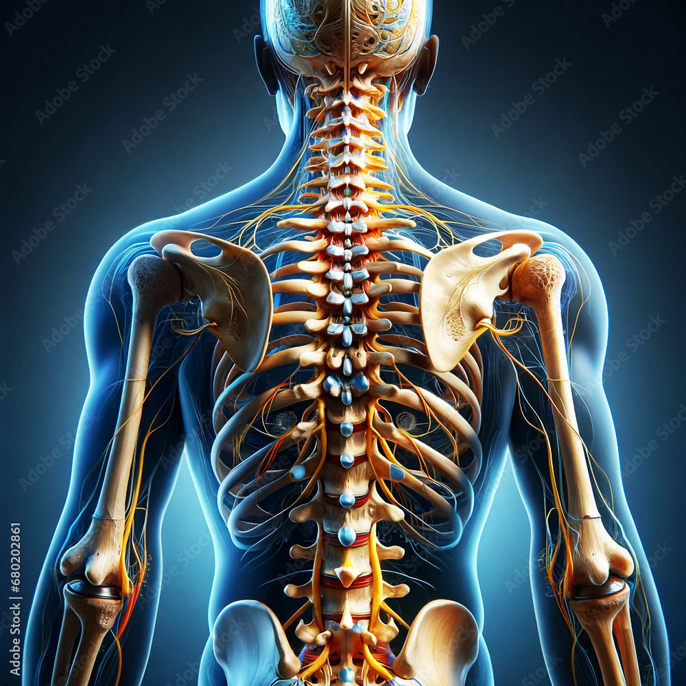 Stock-Illustration „An anatomical illustration of the human spine ...