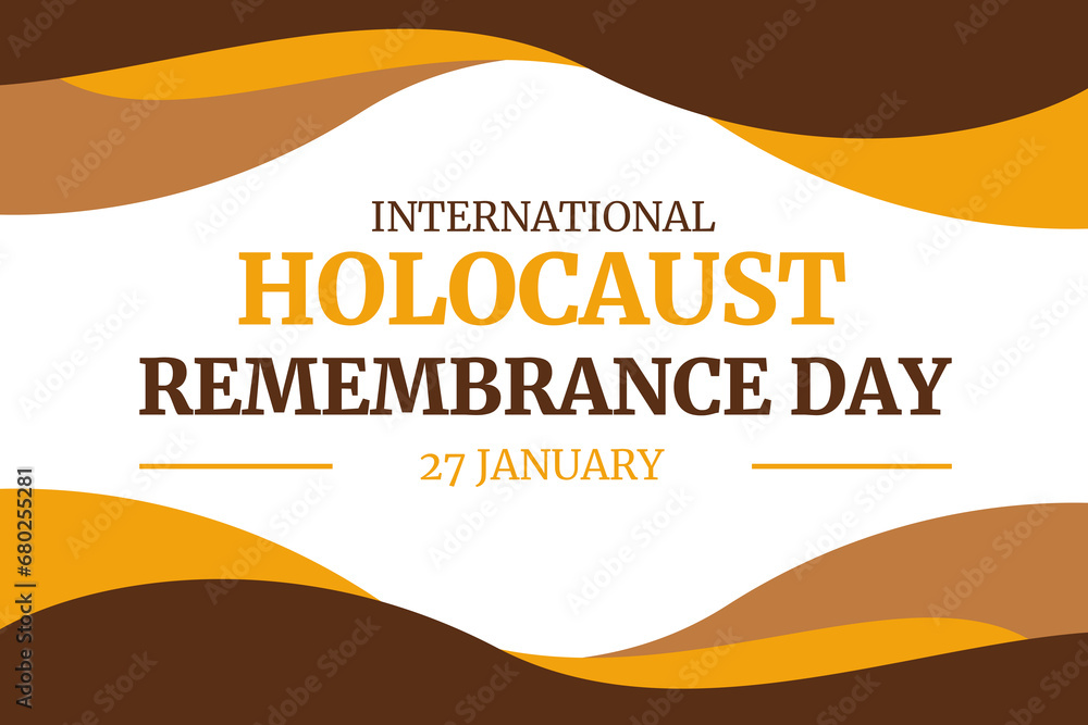 Remembrance of holocaust background in traditional border design with ...