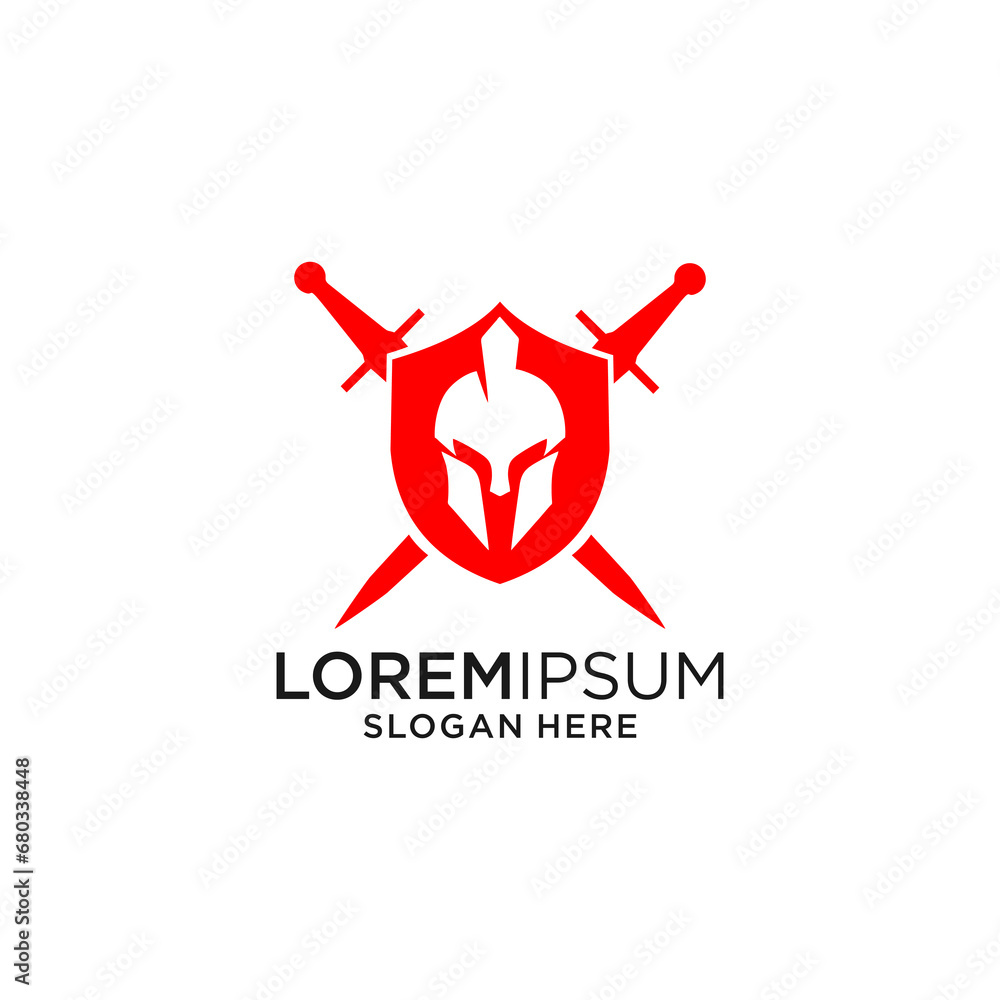 titan with sword logo design Stock Vector | Adobe Stock