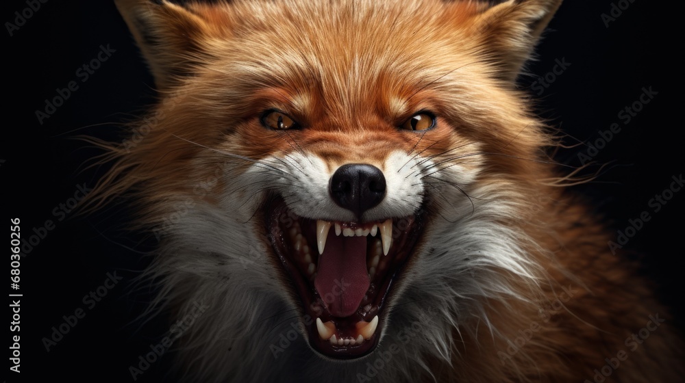 angry fox background wallpaper ai generated Stock Illustration | Adobe ...