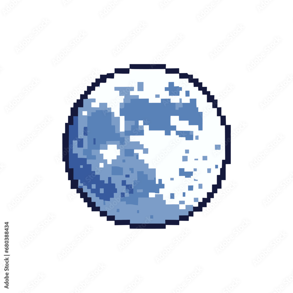 Full moon pixel art icon: A celestial masterpiece capturing the magic ...