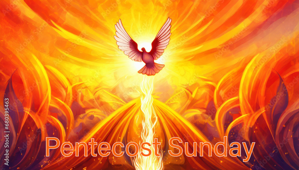 Pentecost Sunday. Pentecost Sunday banner design with Holy Spirit Stock ...