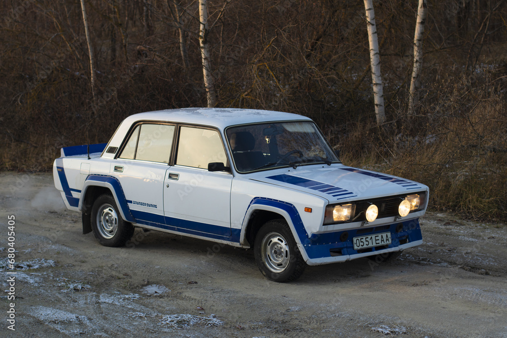 Harju County, near Tallinn, Estonia - November 18th 2023: retro Lada ...