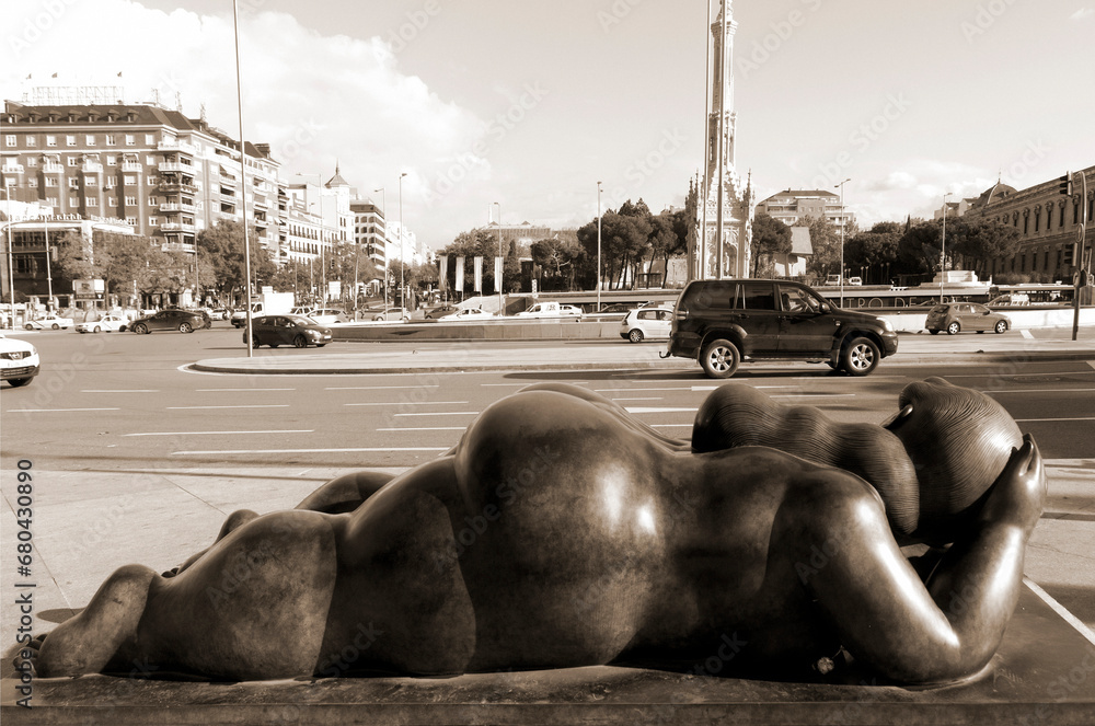Madrid, Spain, Europe - sculpture by Fernando Botero named Woman with a ...