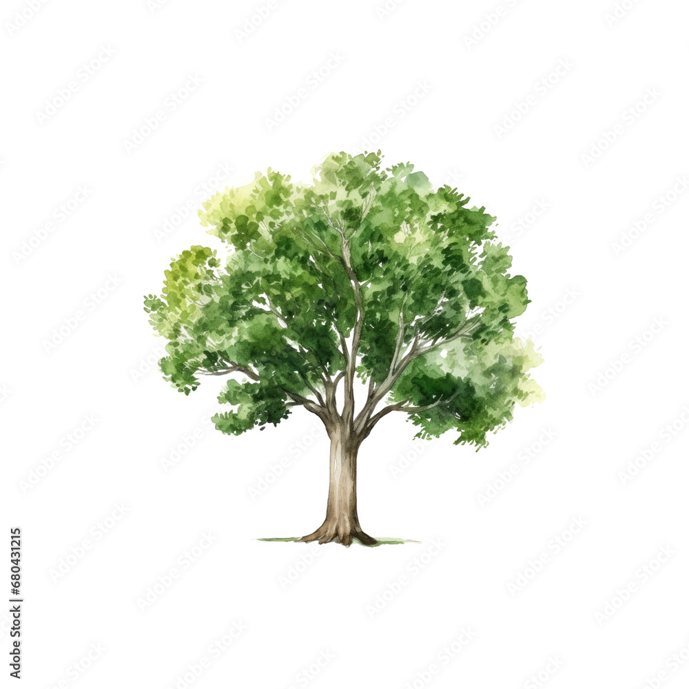 Tree watercolor clipart crop picture use Set of hand drawn trees ...