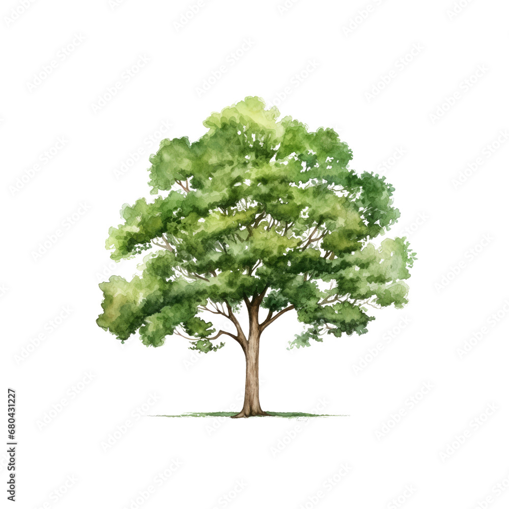 Tree watercolor clipart crop picture use Set of hand drawn trees ...