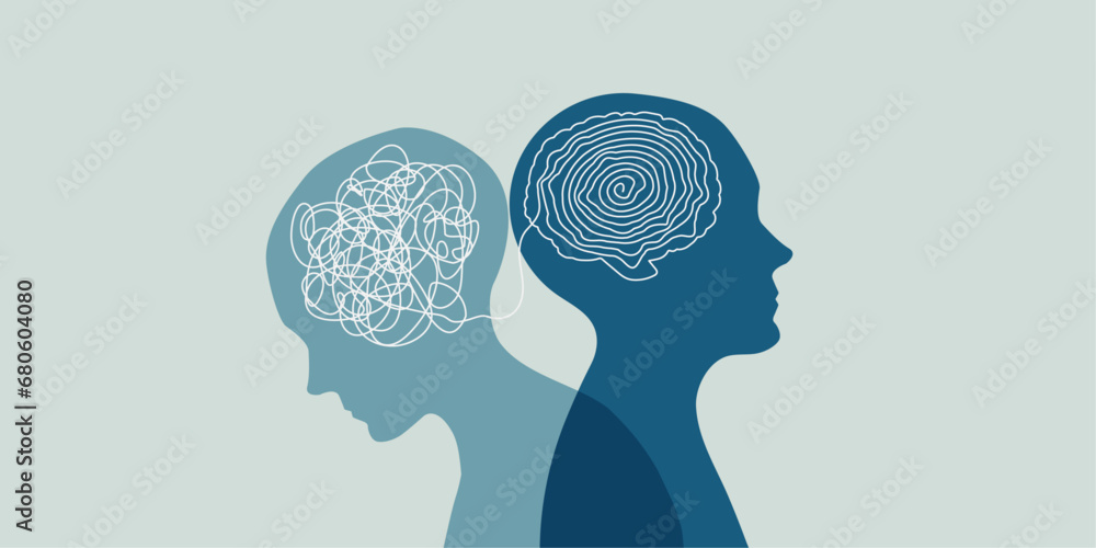 Metaphor bipolar disorder mind. Concept to mental health awareness ...