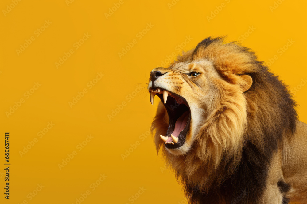 lion roaring powerfully, symbolizing a loud announcement for sales and ...