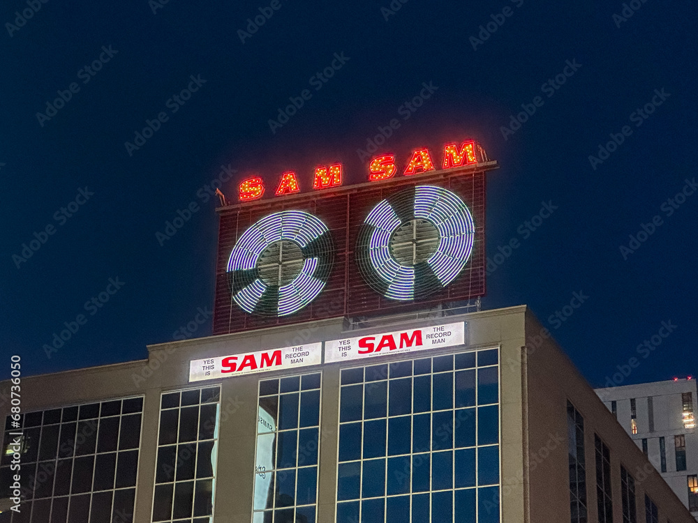 Toronto, Ontario - October 7, 2023: The iconic Sam the Record Man sign ...