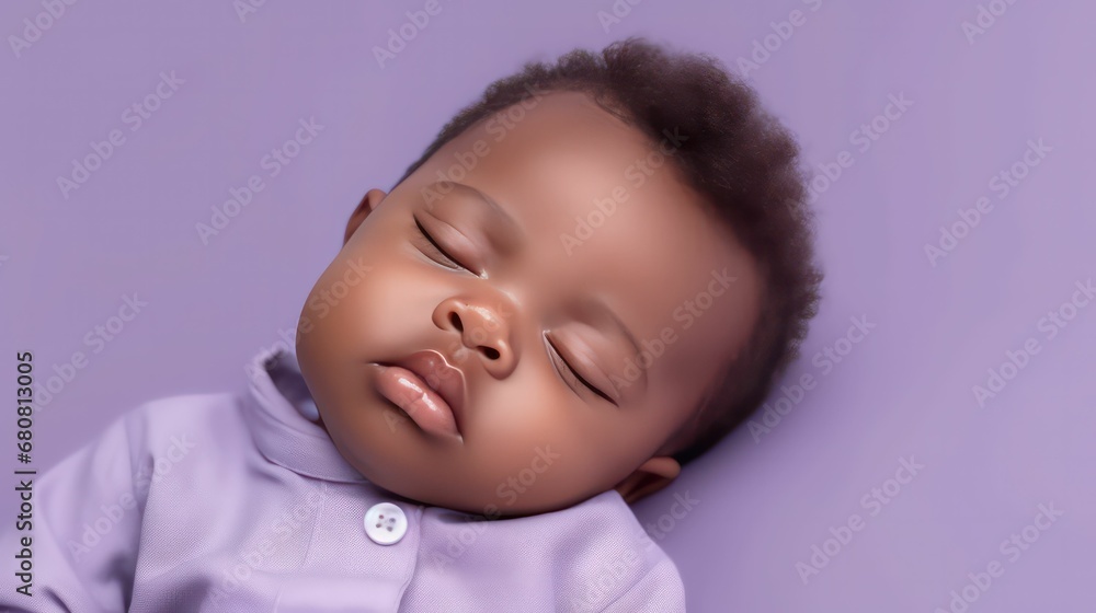 Cute afrikan's little boy lying on floor sleeping with closed eyes in ...
