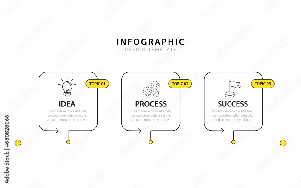 Timeline Creator infographic template. 3 Step timeline journey ...