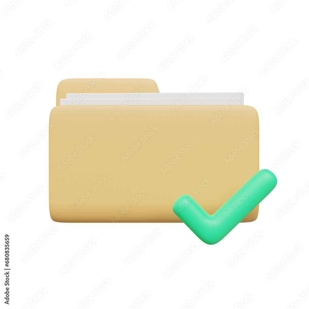 Checklist folder icon. 3D render Stock Illustration | Adobe Stock