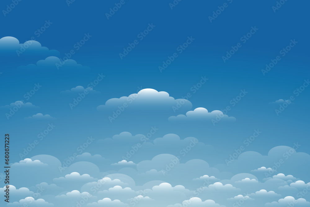 Beautiful sky background with white clouds Stock Vector | Adobe Stock