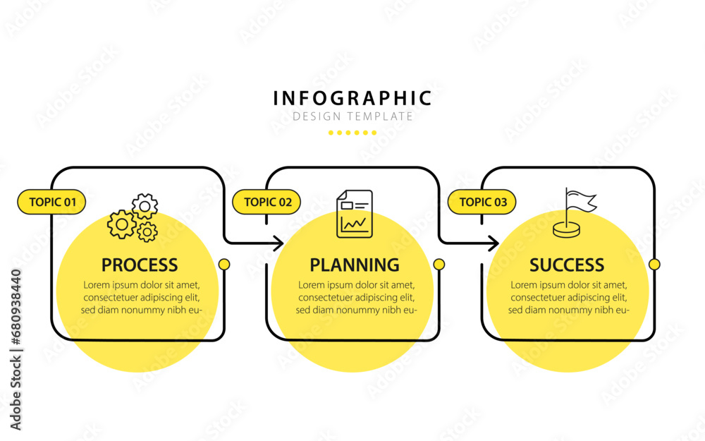Timeline Creator infographic template. 3 Step timeline journey ...