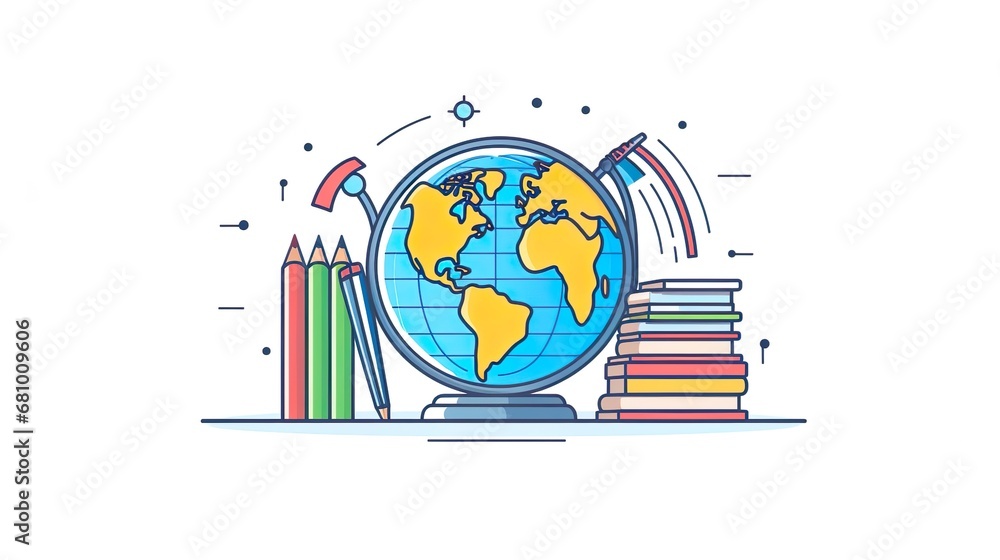 School globe illustration geography map model Stock Illustration ...