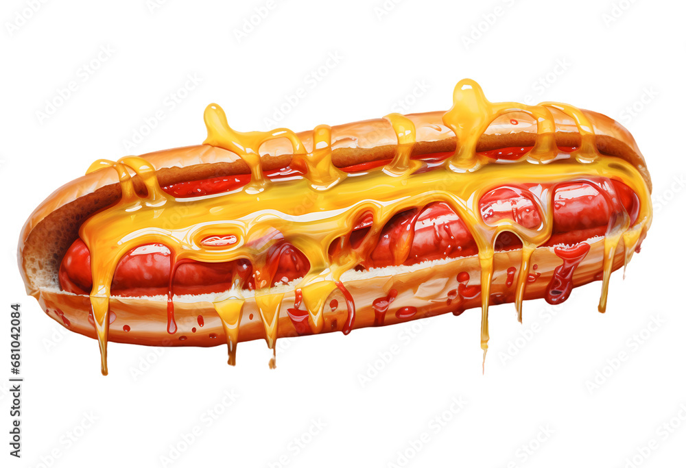 Hot dog watercolor illustration isolated on transparent background ...