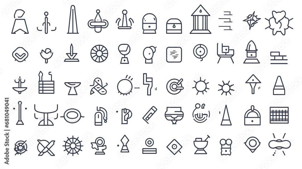 Large set of Chemistry lab and diagrammatic icons showing assorted ...