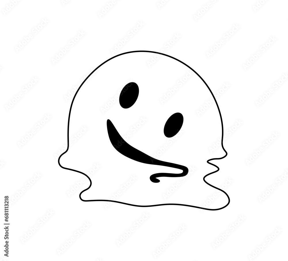 Melting face social media emoji isolated on white background. Emoticon ...