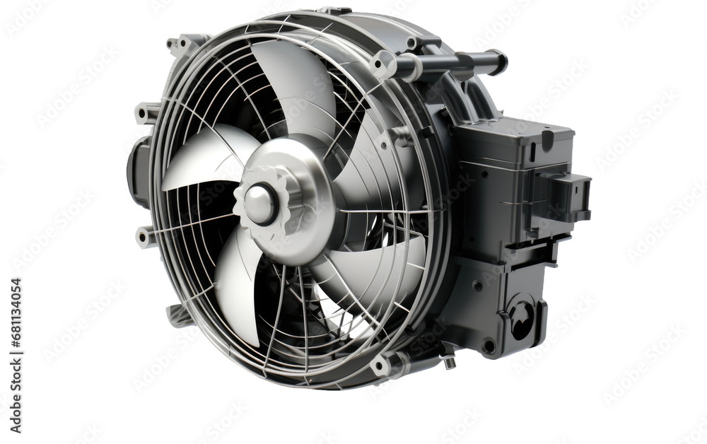 Navigating the Realistic Image of the Radiator Fan Motor on a Clear ...