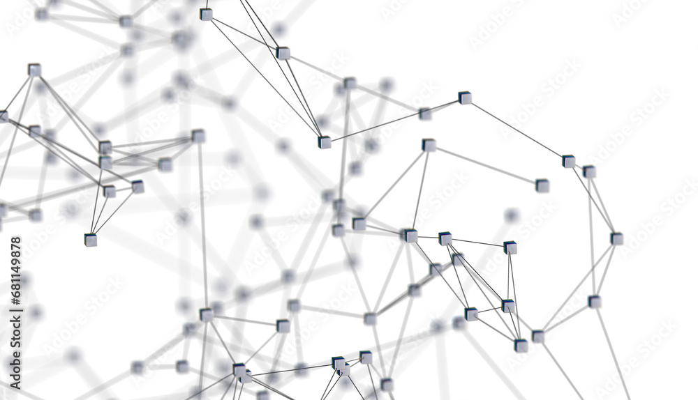Gene lines and nodes, biological gene structure, 3d rendering. Stock ...