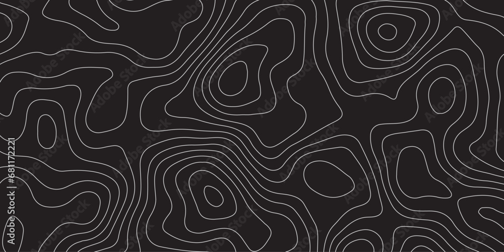Abstract background of the topographic contours map with geographic ...