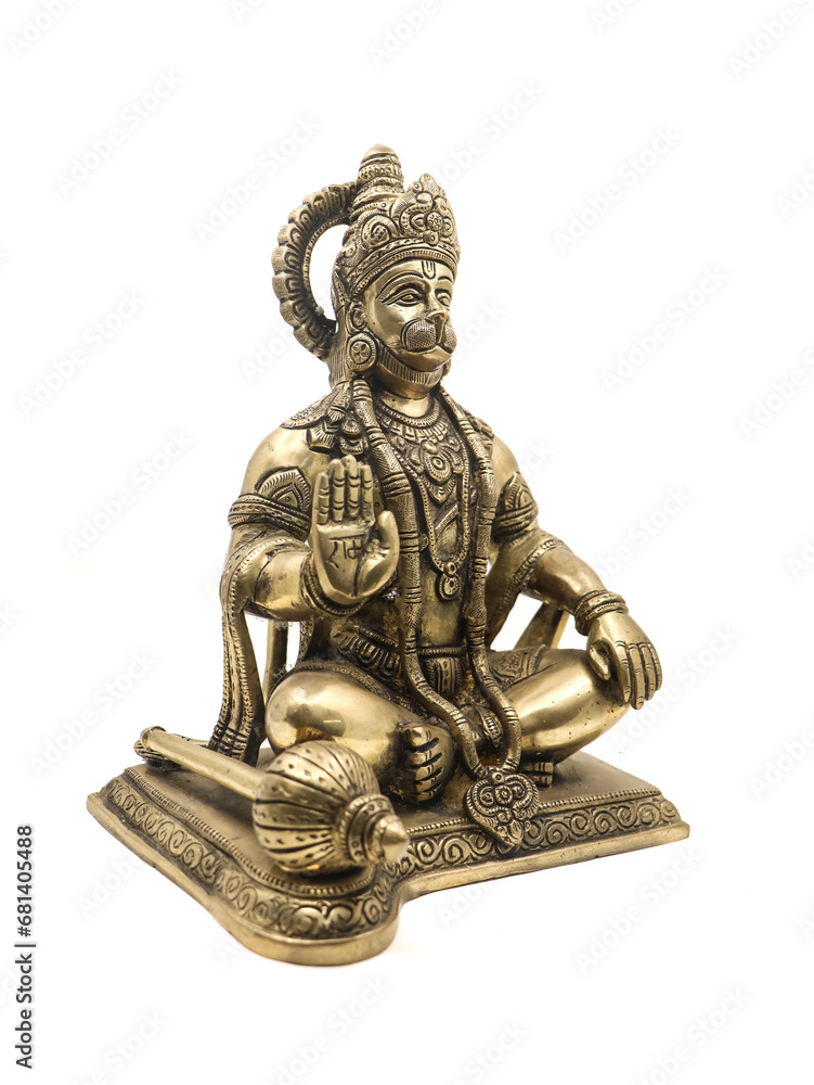 monkey god lord hanuman statue of hindu mythology sitting and blessing ...