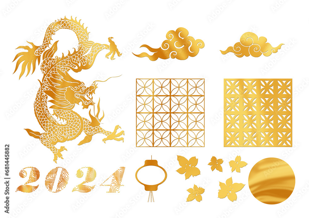 set of elements for 2024 design. DESIGN INGREDIENTS FOR THE YEAR OF THE ...