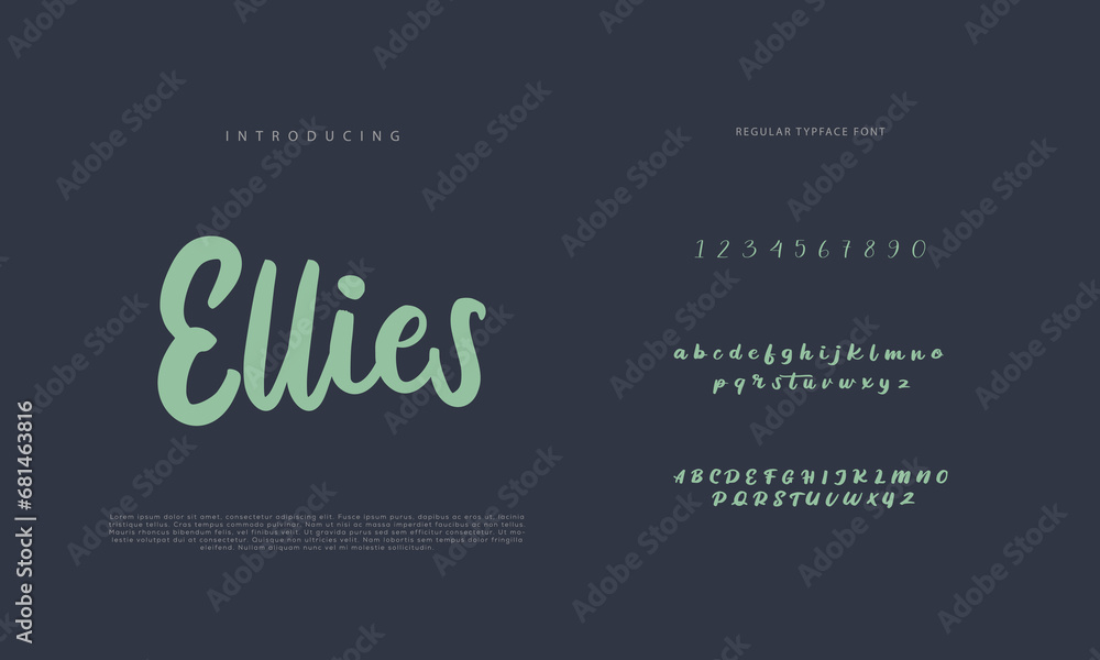 Handwritten Script font. Hand drawn brush style modern calligraphy ...