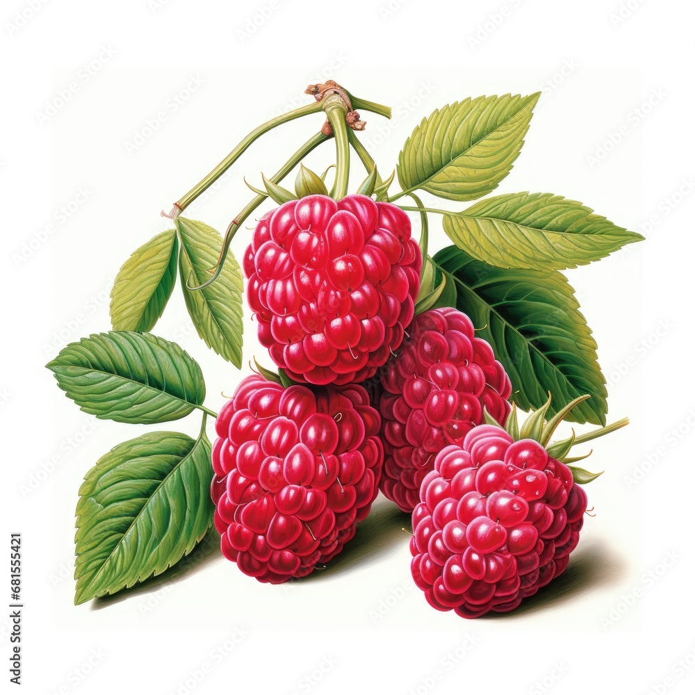 raspberries detailed watercolor painting fruit vegetable clipart ...