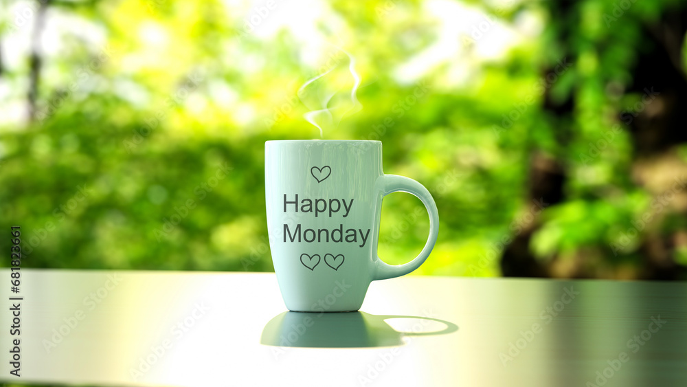 happy monday nature background Stock Illustration | Adobe Stock