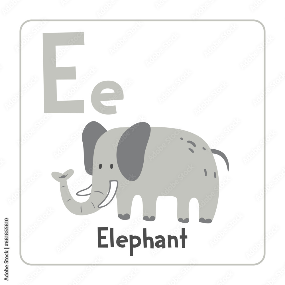 Elephant clipart. Elephant vector illustration cartoon flat style ...