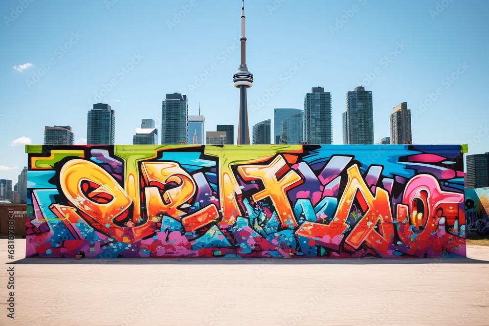 Cityscape Graffiti: A captivating spray-painted street art piece ...