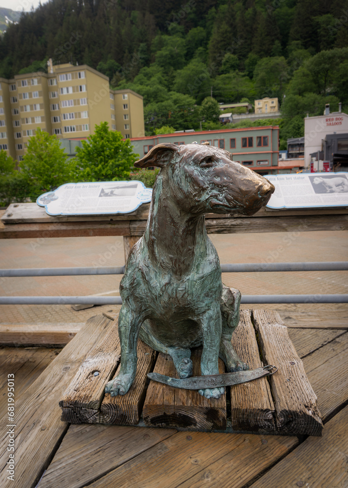 Patsy Ann, official greeter of Juneau, Alaska. Tribute statue of dog ...