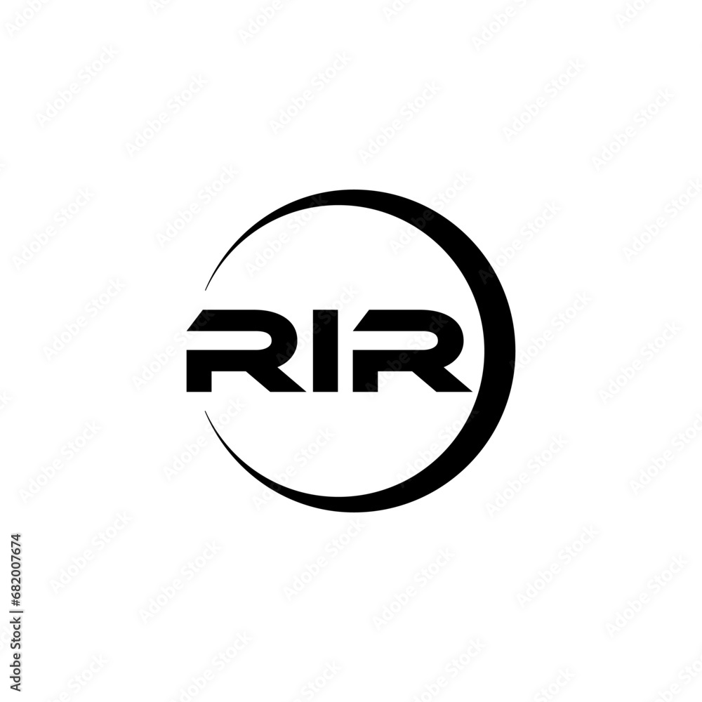 RIR letter logo design with white background in illustrator, cube logo ...
