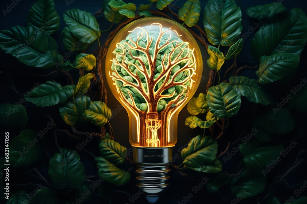 a tree growing inside a light bulb is a powerful symbol of the power of ...