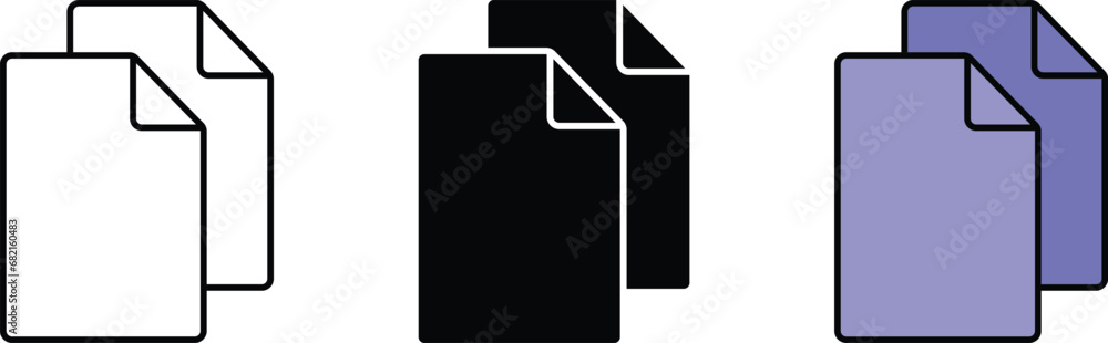 Duplicate icon. Lined, isolated and colored icons collection for web ...
