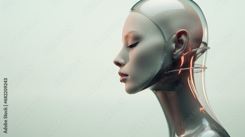 Newly manufactured augmented biomechatronic cyborg female in stasis ...