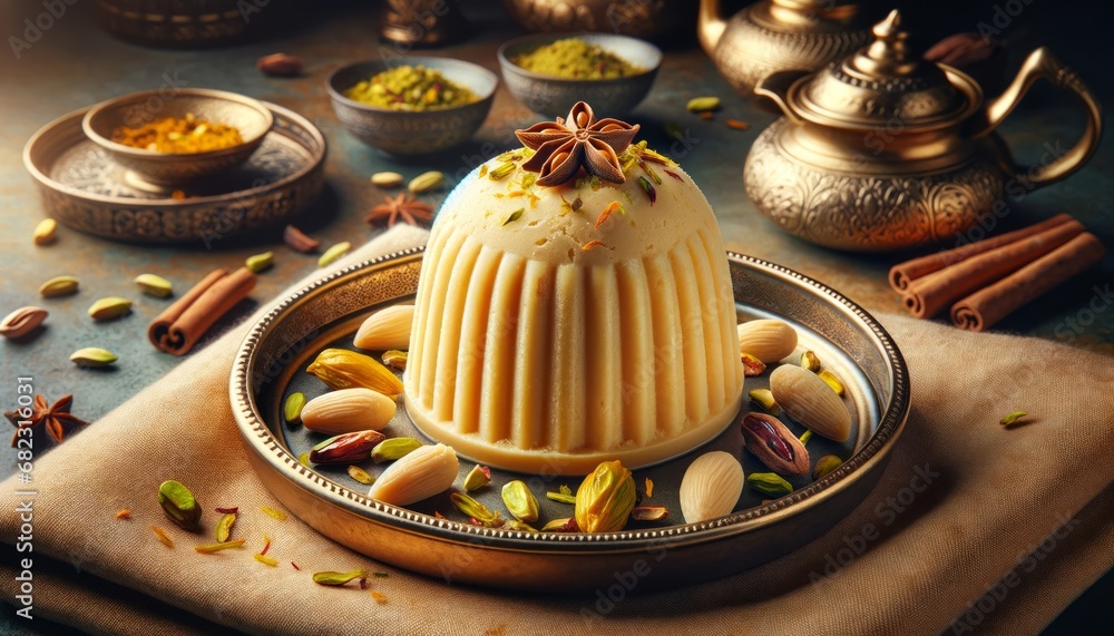 photograph of Kulfi, showcasing a beautifully presented traditional ...