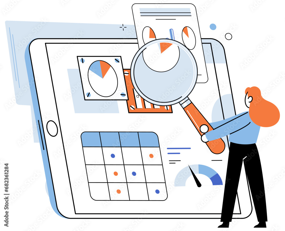 Key metrics. Vector illustration. Analysis key metrics helps identify ...
