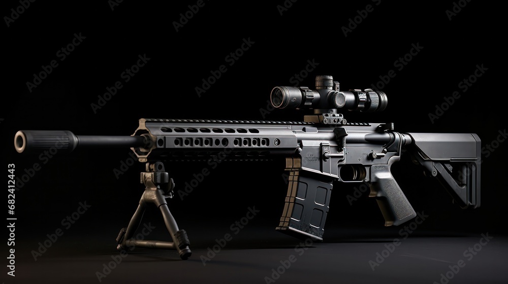 AR-15 firearm, Professional photo of an AR-15 firearm with cozy ...