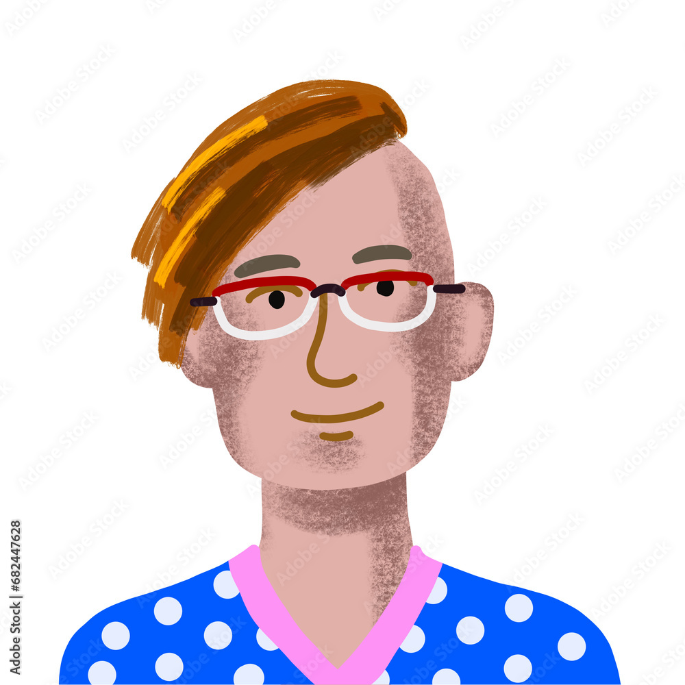 hand drawn profile picture portrait of imaginary person PNG image with ...