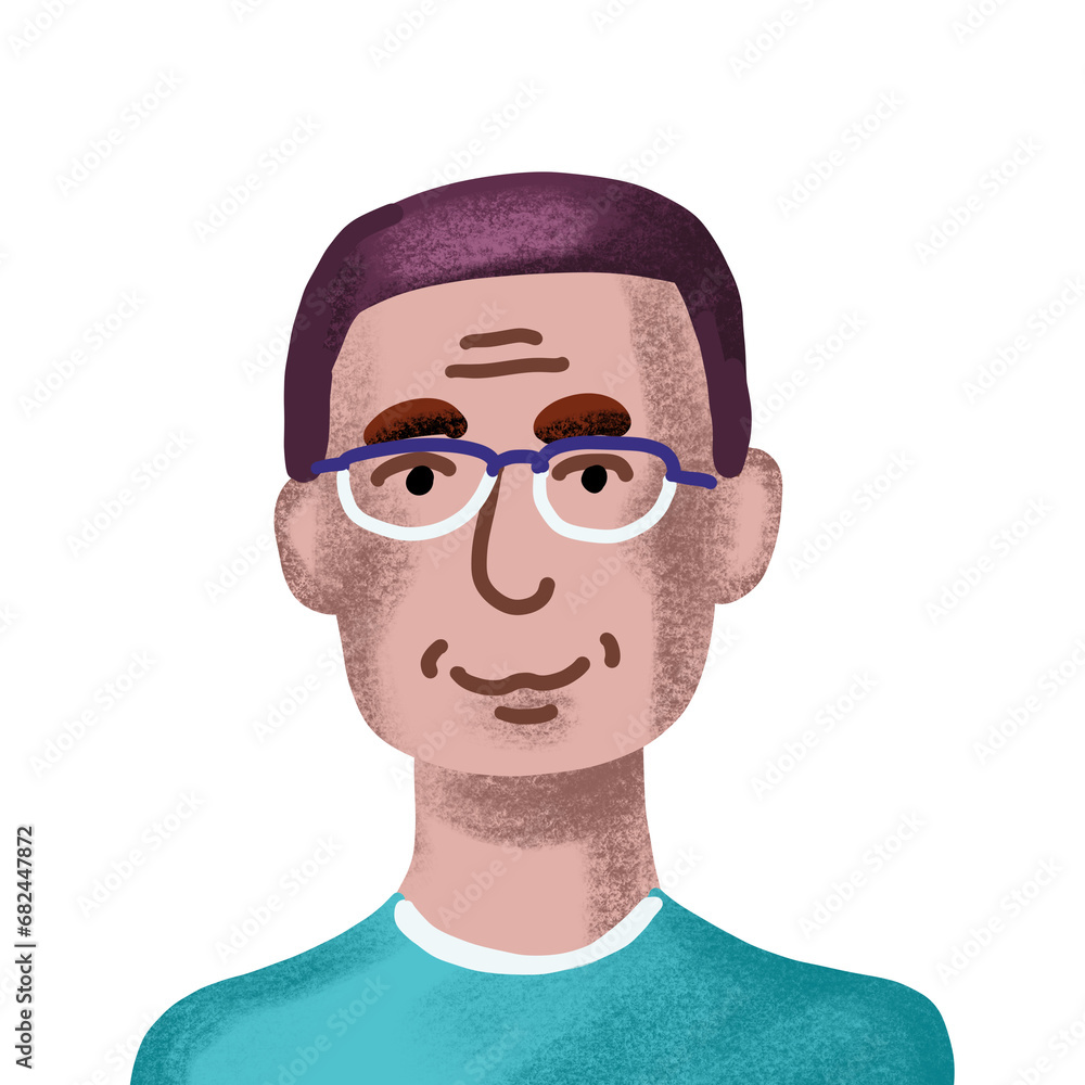 hand drawn profile picture portrait of imaginary person PNG image with ...