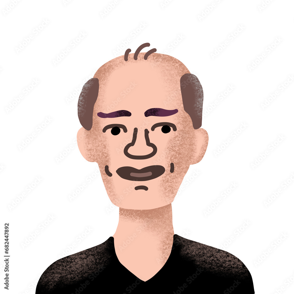 hand drawn profile picture portrait of imaginary person PNG image with ...