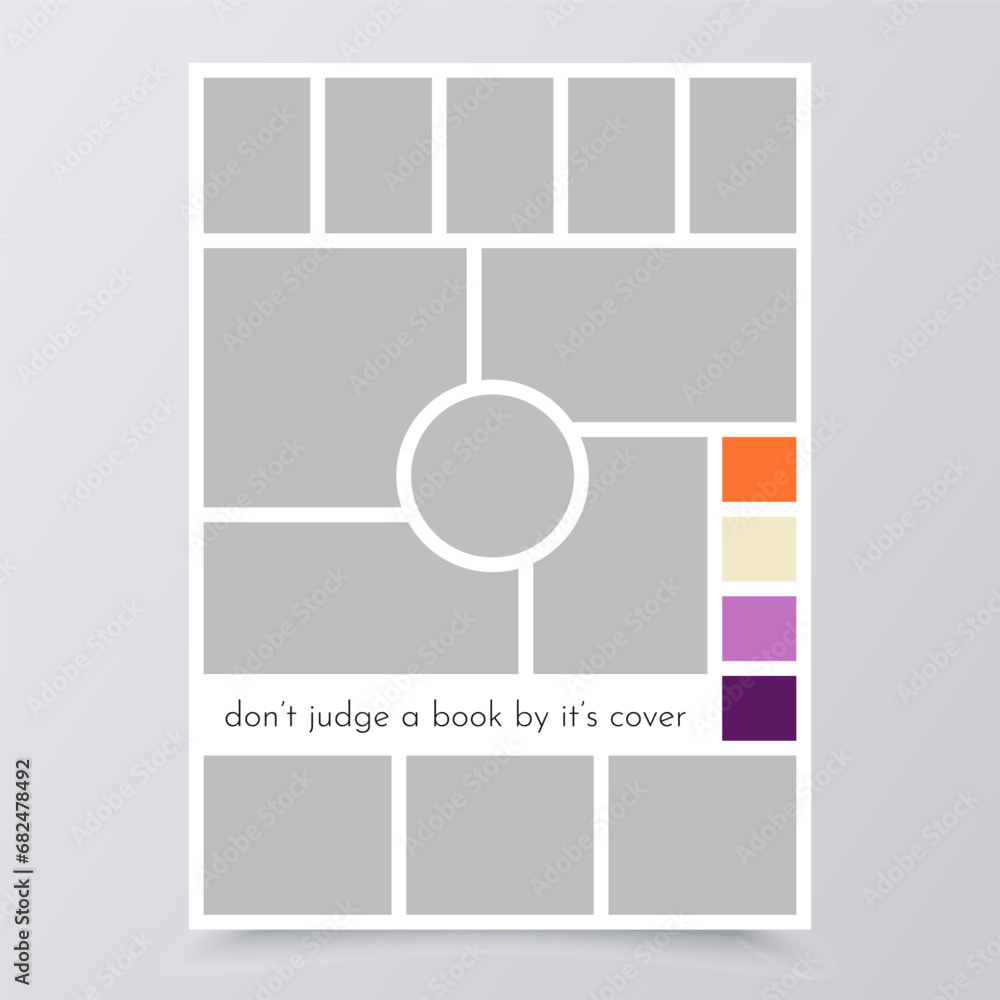 Moodboard template. Collage grid. Mood board layout. Mosaic photo ...
