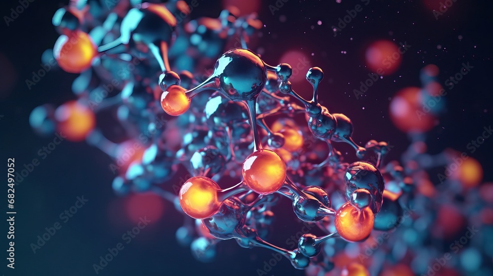 Texture of an atomic biological molecule. structure molecule background ...