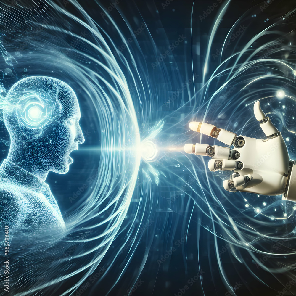 Mind hypnotism telepathy wave. imagination, dream, allusion with ...