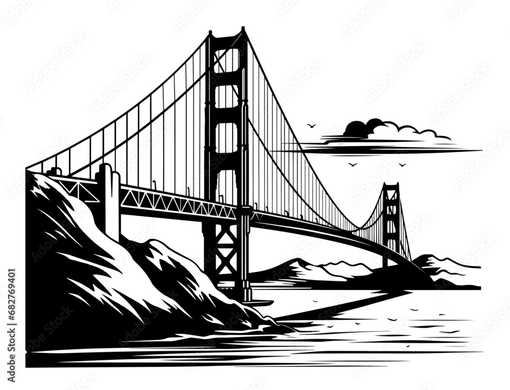 Stencil Del Ponte Del Golden Gate